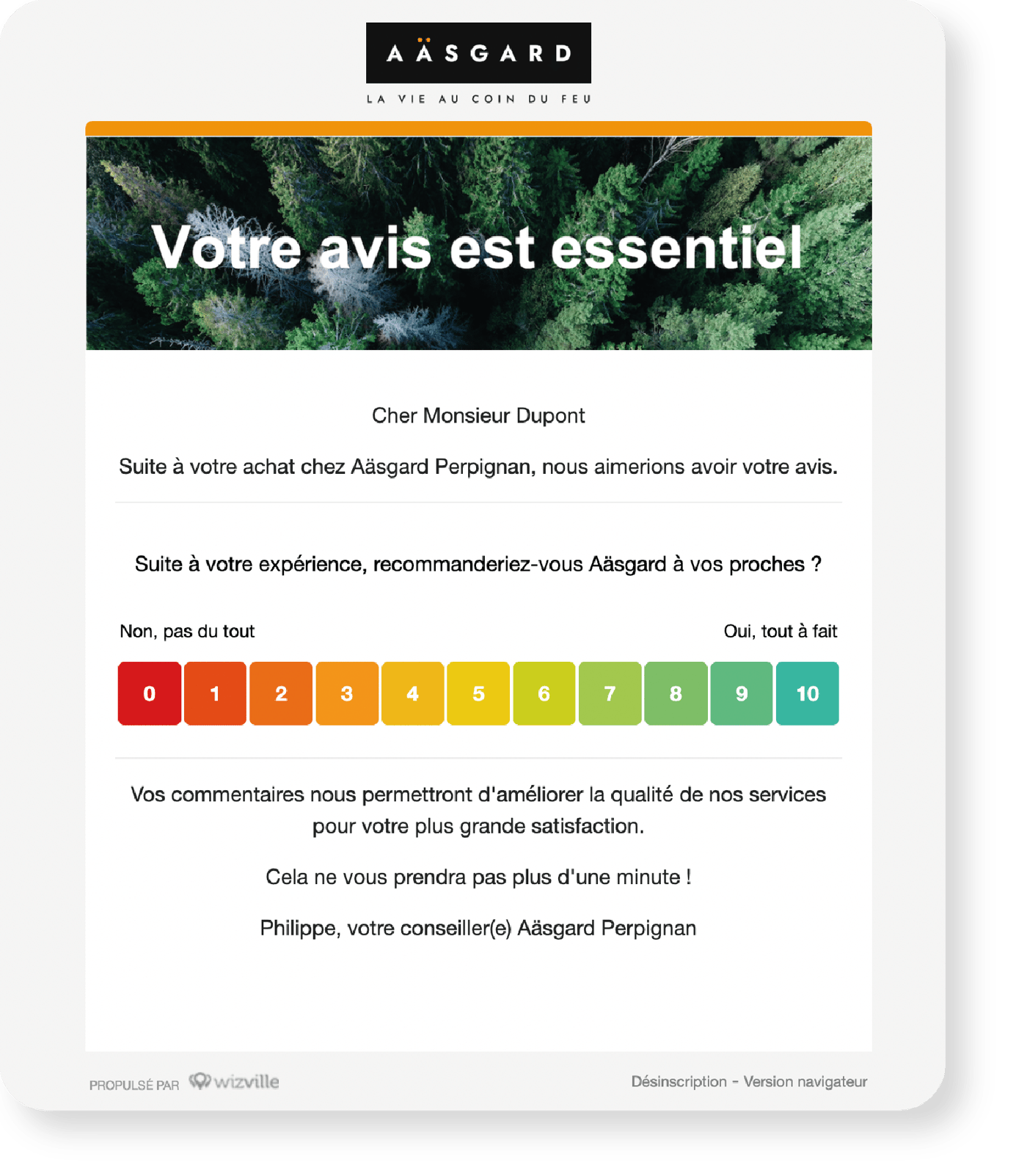 Quel email pour accompagner un questionnaire de satisfaction client