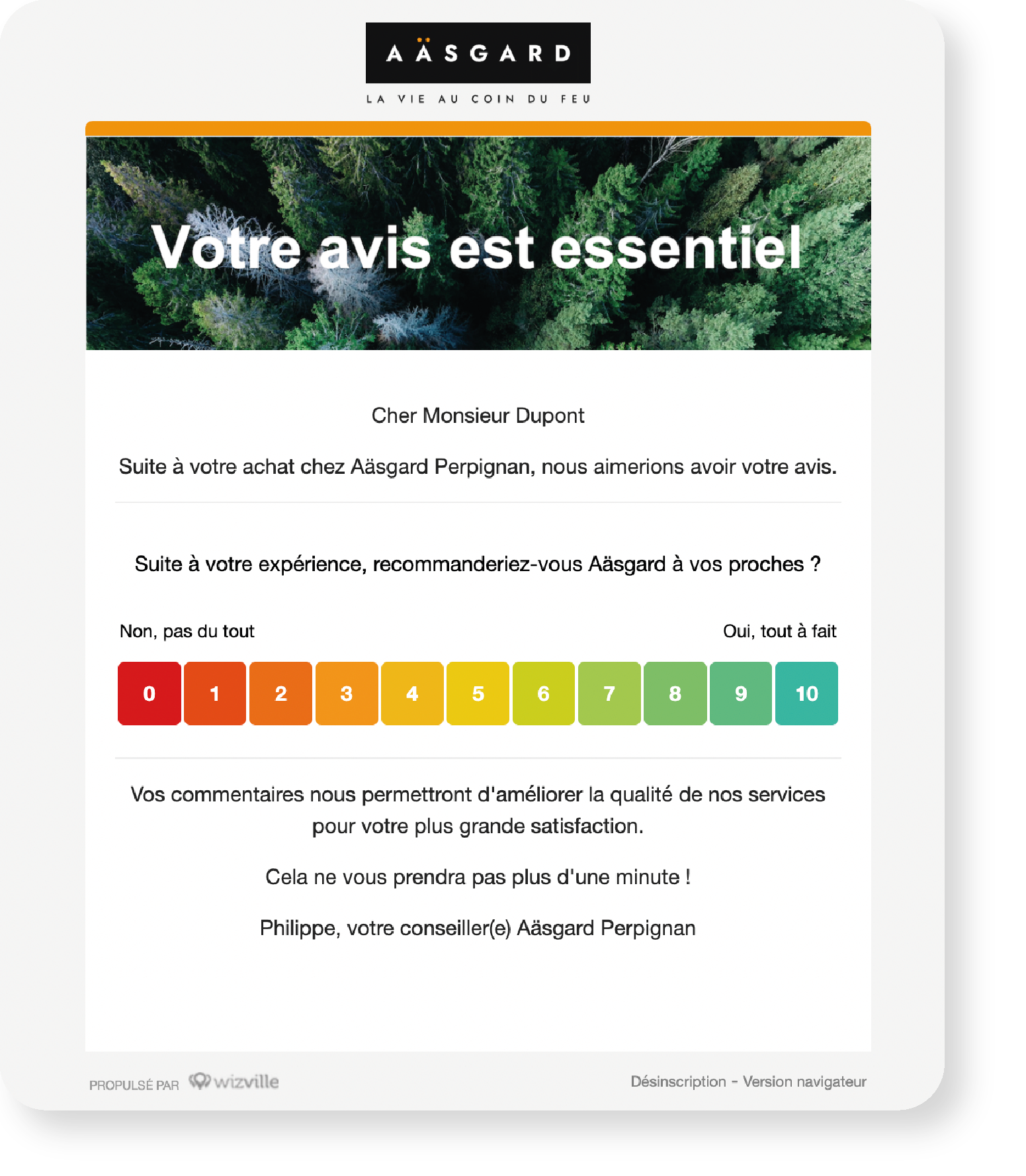 Quel email pour accompagner un questionnaire de satisfaction client